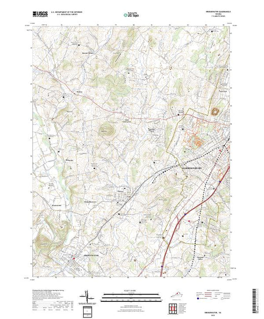 US Topo 7.5-minute map for Bridgewater VA – American Map Store