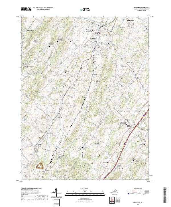 US Topo 7.5-minute map for Broadway VA – American Map Store