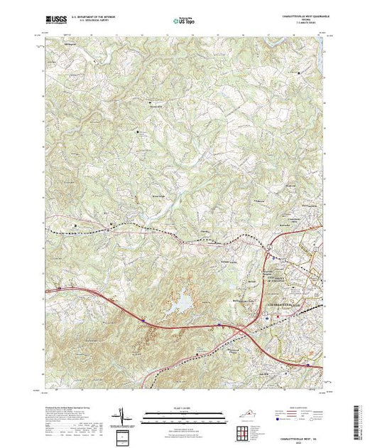 US Topo 7.5-minute map for Charlottesville West VA – American Map Store