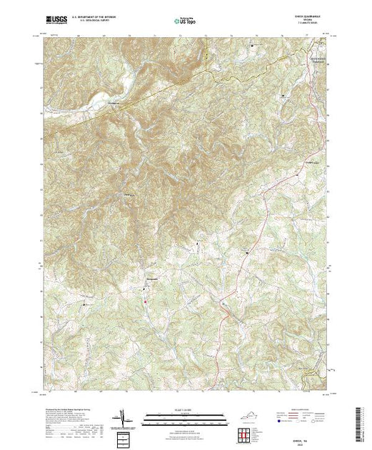 US Topo 7.5-minute map for Check VA – American Map Store