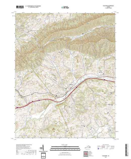 US Topo 7.5-minute map for Chilhowie VA – American Map Store