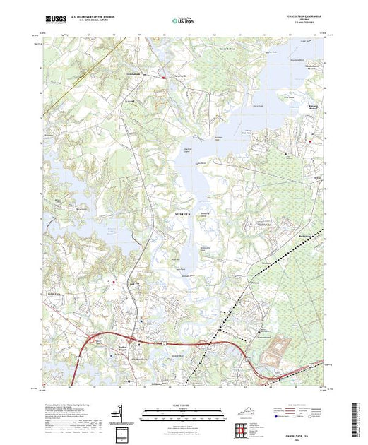 US Topo 7.5-minute map for Chuckatuck VA – American Map Store
