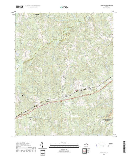US Topo 7.5-minute map for Church Road VA – American Map Store
