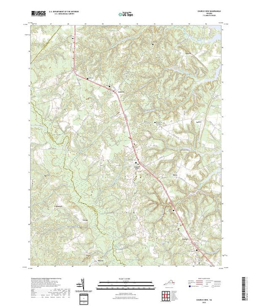 US Topo 7.5-minute map for Church View VA – American Map Store