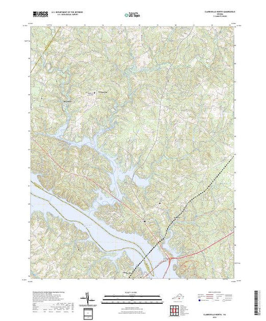 US Topo 7.5-minute map for Clarksville North VA – American Map Store