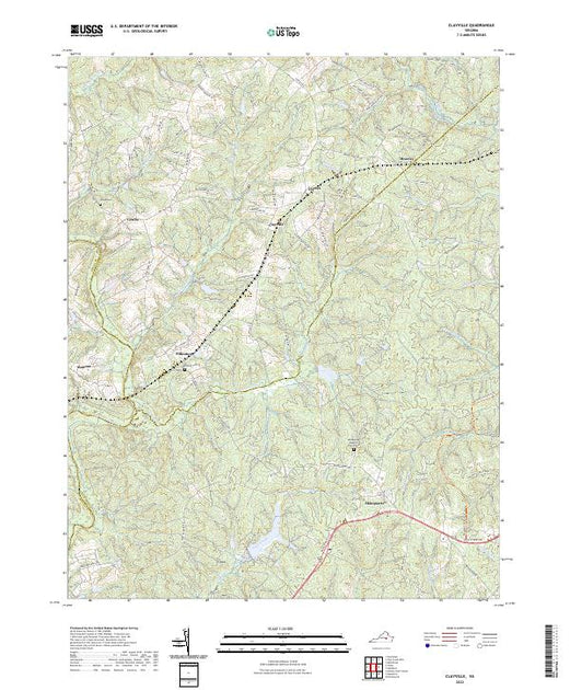 US Topo 7.5-minute map for Clayville VA – American Map Store