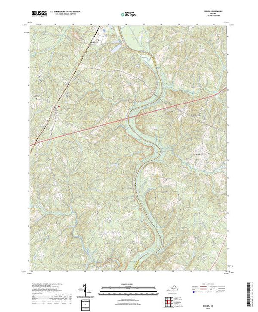 US Topo 7.5-minute map for Clover VA – American Map Store
