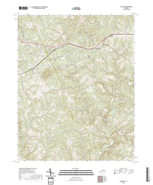 US Topo 7.5-minute map for Concord VA – American Map Store