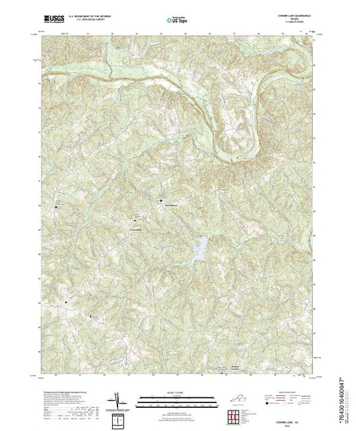 US Topo 7.5-minute map for Conner Lake VA – American Map Store