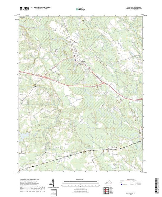 US Topo 7.5-minute map for Courtland VA – American Map Store