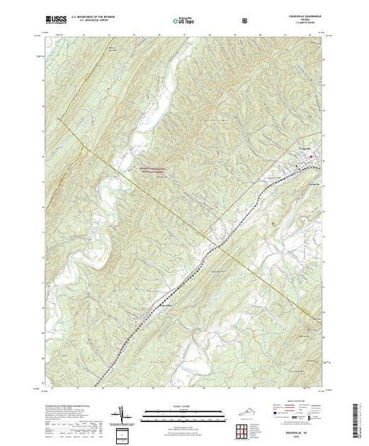 US Topo 7.5-minute map for Craigsville VA – American Map Store