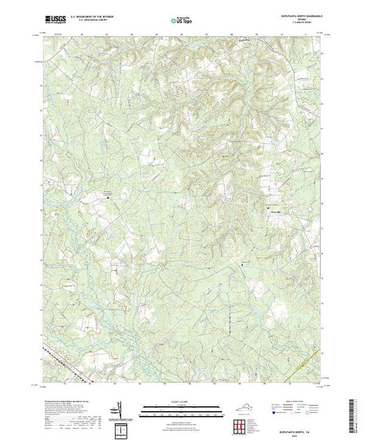 US Topo 7.5-minute map for Disputanta North VA – American Map Store