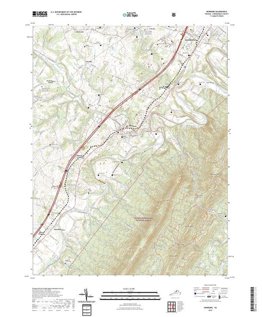 US Topo 7.5-minute map for Edinburg VA – American Map Store