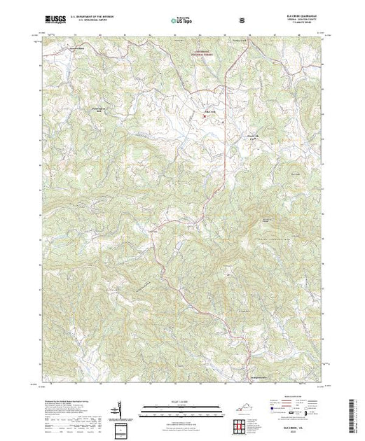 US Topo 7.5-minute map for Elk Creek VA – American Map Store