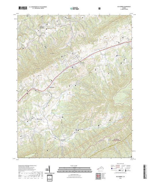 US Topo 7.5-minute map for Elk Garden VA – American Map Store