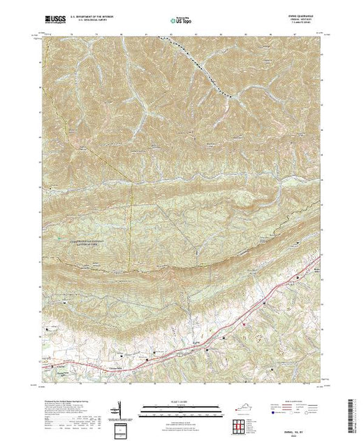 US Topo 7.5-minute map for Ewing VAKY – American Map Store