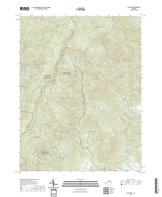 US Topo 7.5-minute map for Fletcher VA – American Map Store