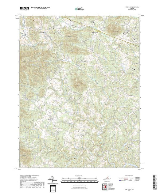 US Topo 7.5-minute map for Free Union VA – American Map Store