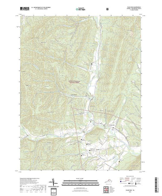 US Topo 7.5-minute map for Fulks Run VA – American Map Store