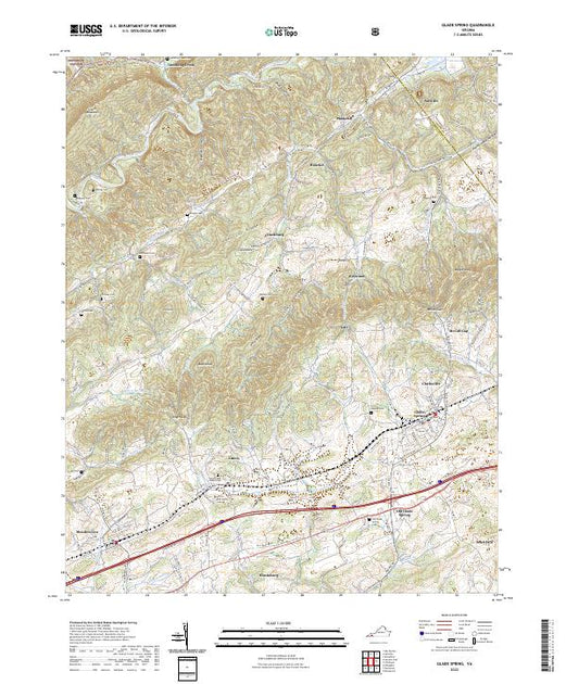 US Topo 7.5-minute map for Glade Spring VA – American Map Store