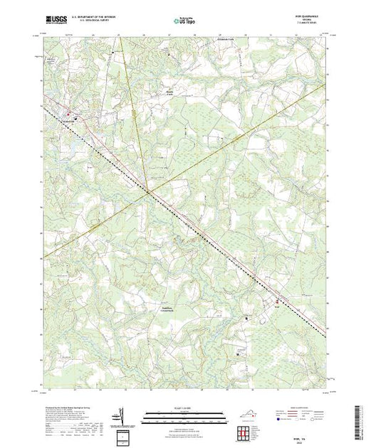 US Topo 7.5-minute map for Ivor VA – American Map Store