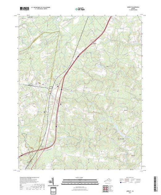 US Topo 7.5-minute map for Jarratt VA – American Map Store