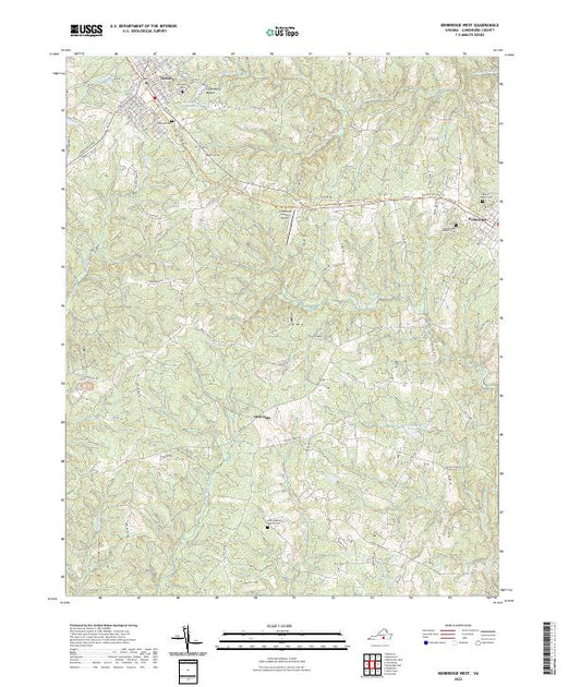 US Topo 7.5-minute map for Kenbridge West VA – American Map Store