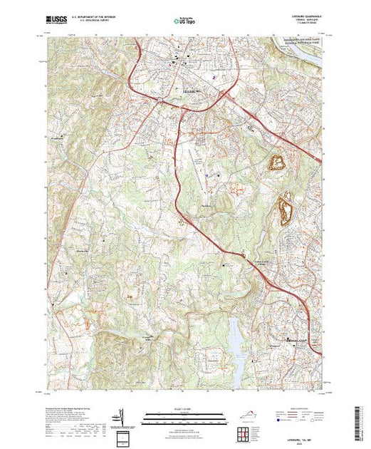 US Topo 7.5-minute map for Leesburg VAMD – American Map Store
