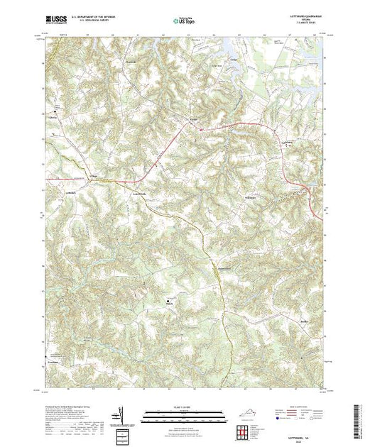 US Topo 7.5-minute map for Lottsburg VA – American Map Store