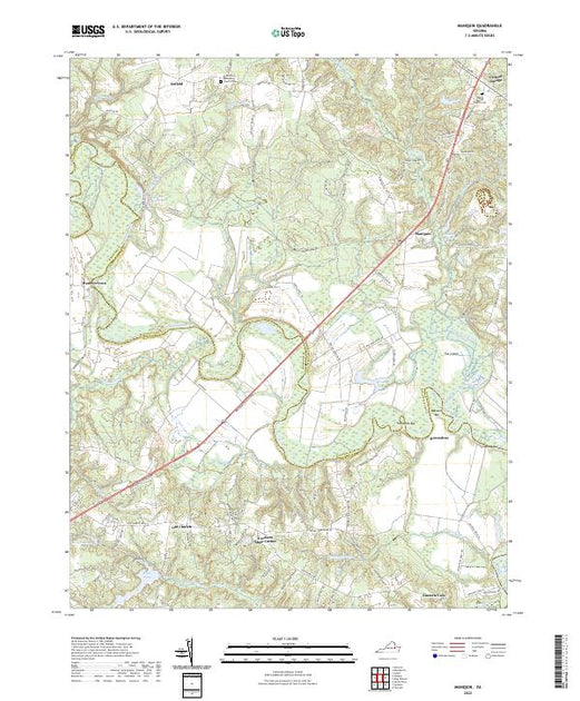 US Topo 7.5-minute map for Manquin VA – American Map Store