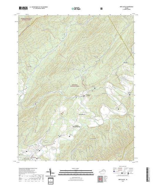 US Topo 7.5-minute map for New Castle VA – American Map Store