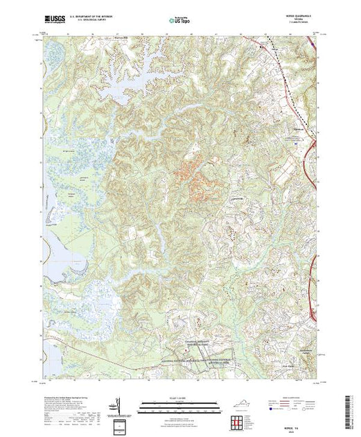 US Topo 7.5-minute map for Norge VA – American Map Store
