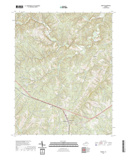 US Topo 7.5-minute map for Pamplin VA – American Map Store