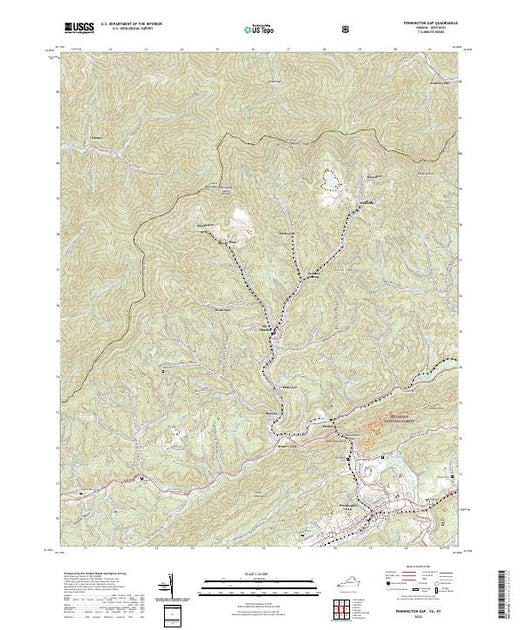 US Topo 7.5-minute map for Pennington Gap VAKY – American Map Store