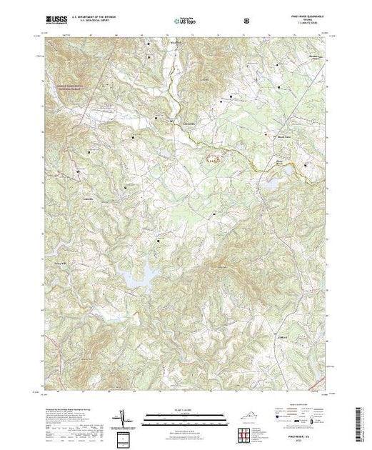 US Topo 7.5-minute map for Piney River VA – American Map Store