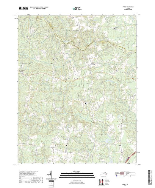US Topo 7.5-minute map for Purdy VA – American Map Store