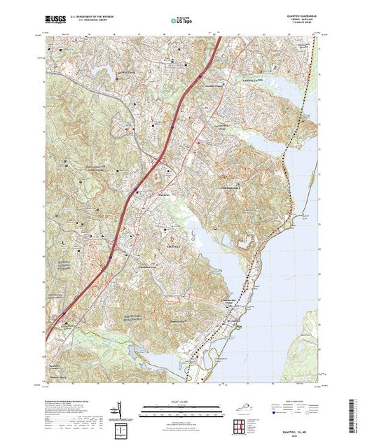 US Topo 7.5-minute map for Quantico VAMD – American Map Store