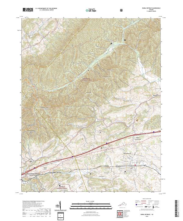 US Topo 7.5-minute map for Rural Retreat VA – American Map Store