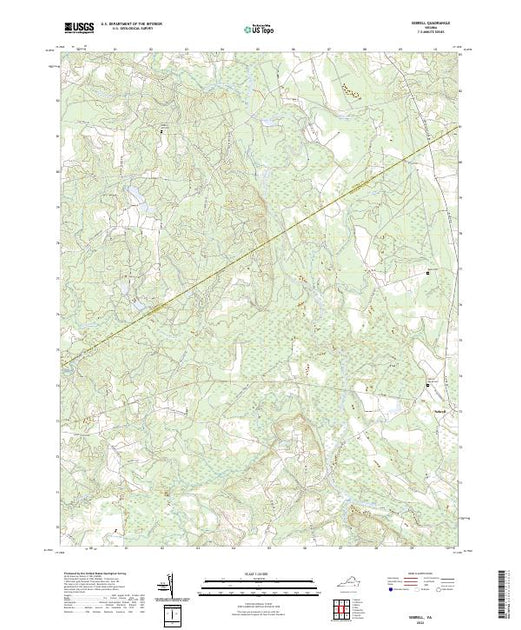 US Topo 7.5-minute map for Sebrell VA – American Map Store