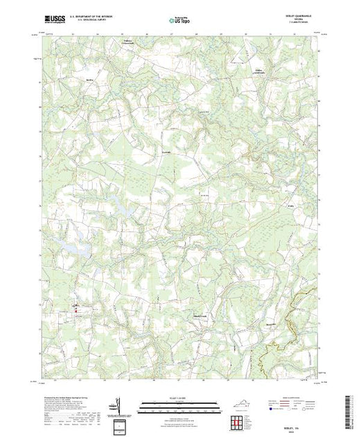 US Topo 7.5-minute map for Sedley VA – American Map Store