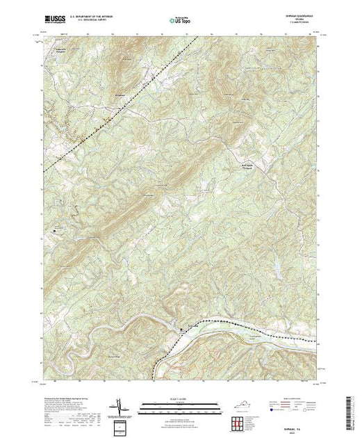 US Topo 7.5-minute map for Shipman VA – American Map Store