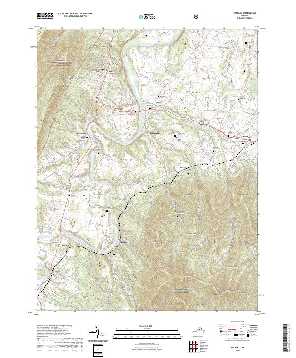 US Topo 7.5-minute map for Stanley VA – American Map Store