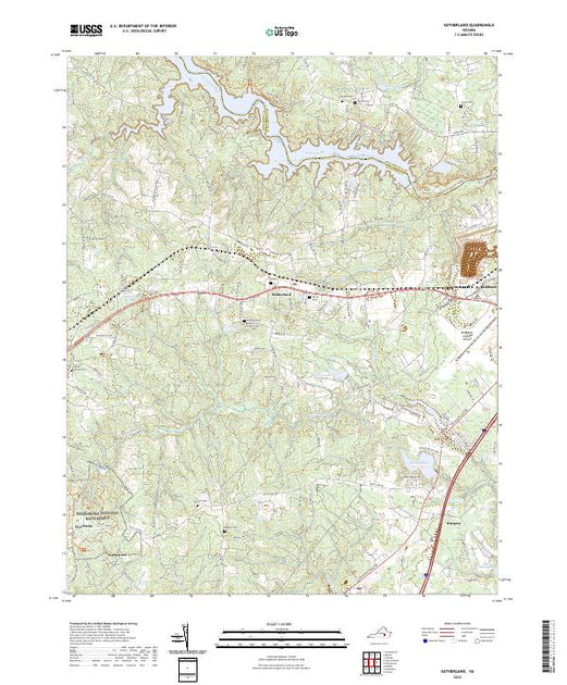 US Topo 7.5-minute map for Sutherland VA – American Map Store