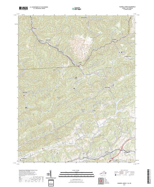 US Topo 7.5-minute map for Tazewell North VAWV – American Map Store