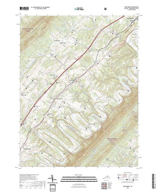 US Topo 7.5-minute map for Toms Brook VA – American Map Store
