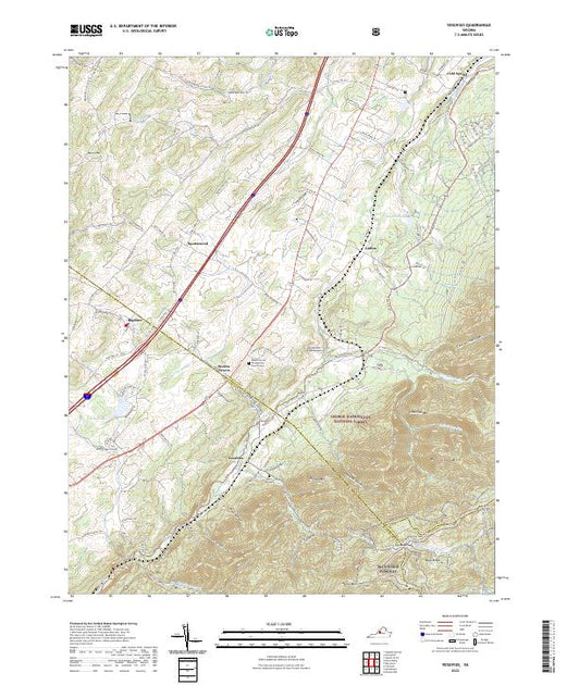 US Topo 7.5-minute map for Vesuvius VA – American Map Store