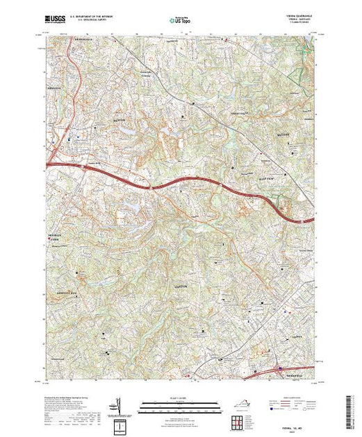 US Topo 7.5-minute map for Vienna VAMD – American Map Store