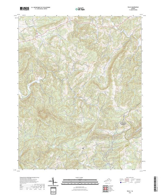 US Topo 7.5-minute map for Willis VA – American Map Store