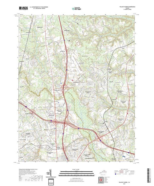 US Topo 7.5-minute map for Yellow Tavern VA – American Map Store