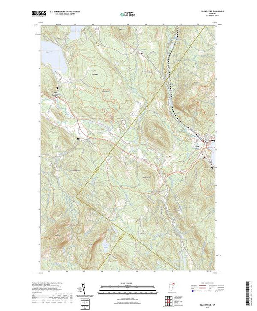 US Topo 7.5-minute map for Island Pond VT – American Map Store